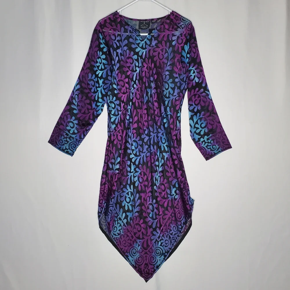 Vintage | Dresses | Anthony Mark Hankins Burnout Sheer M Asymmetric ...
